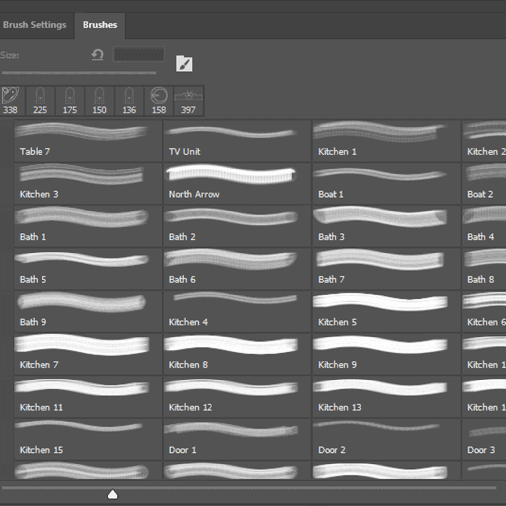 🖌️ 150+ Architectural Photoshop Brushes for Drawings | Easy to Use ...