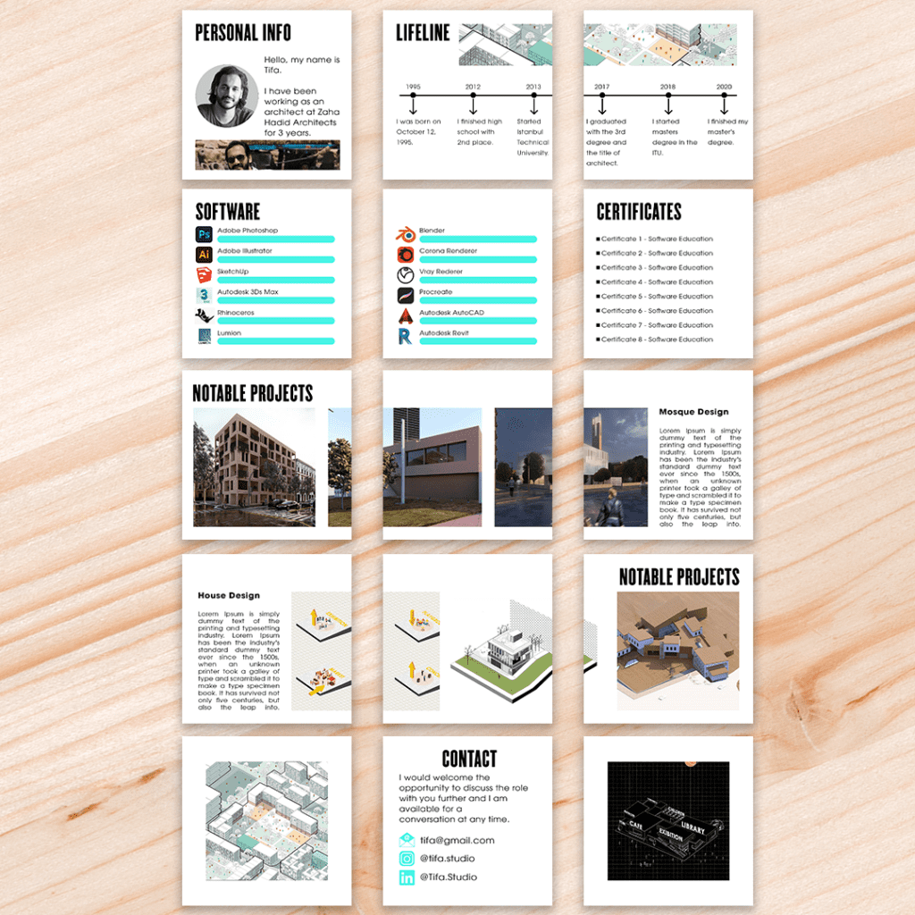 🔮 15 Post Architectural Instagram CV/Profile Template | illustrarch